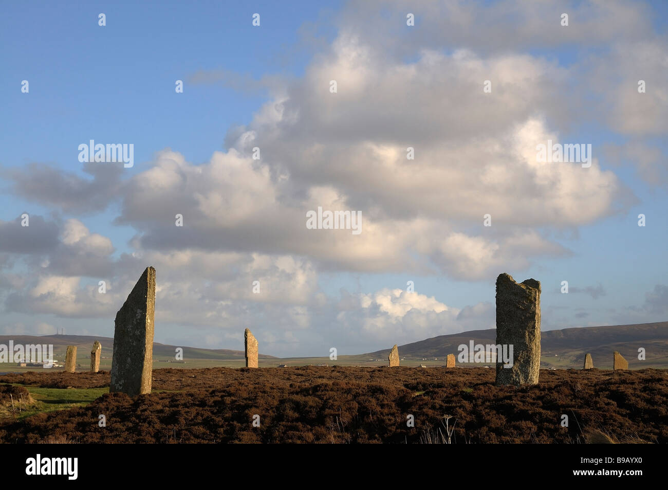 Standing stones at the ancient neolithic henge of Ring O'Bordgar ...
