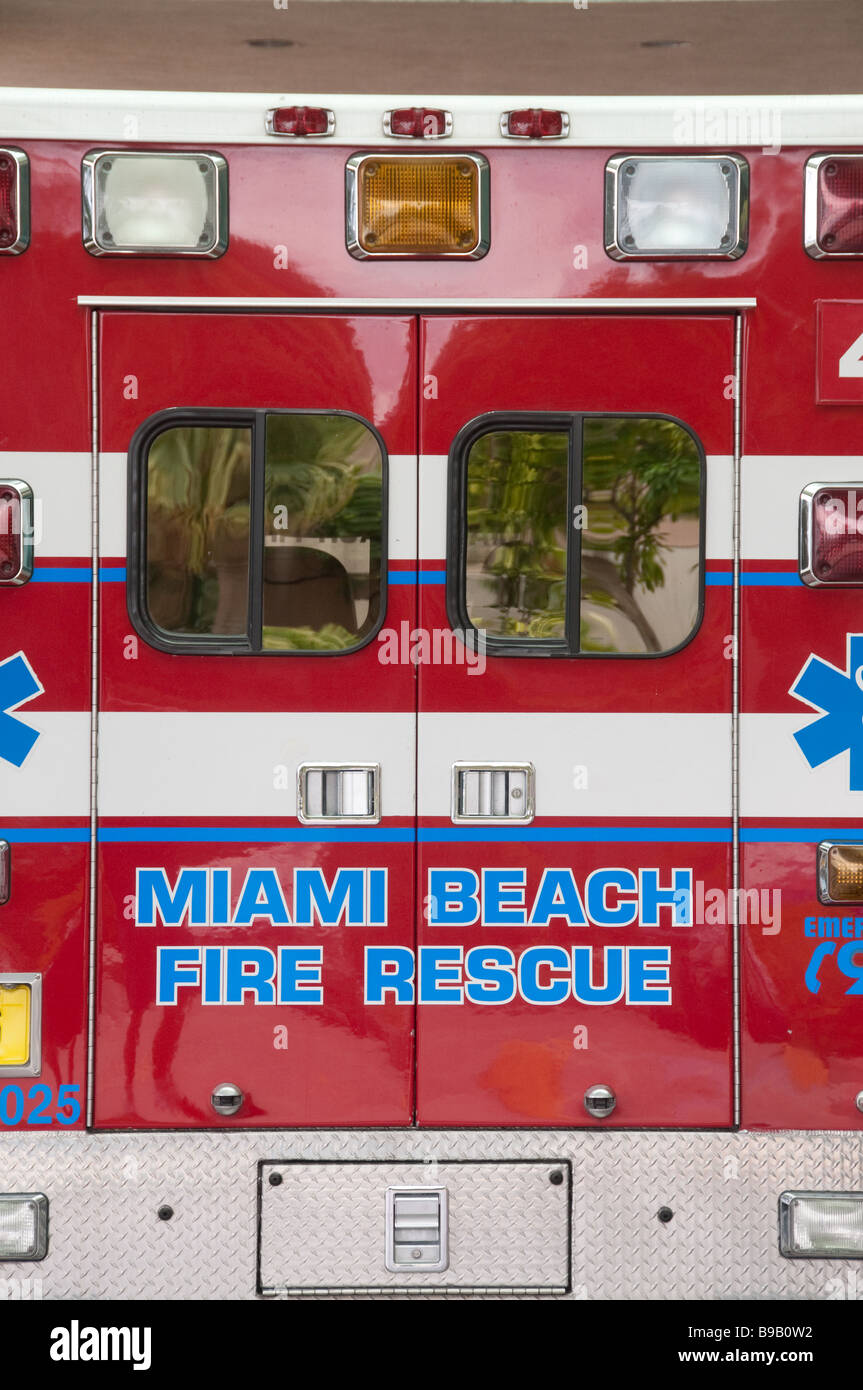 Miami Beach Fire Rescue vehicle Stock Photo - Alamy