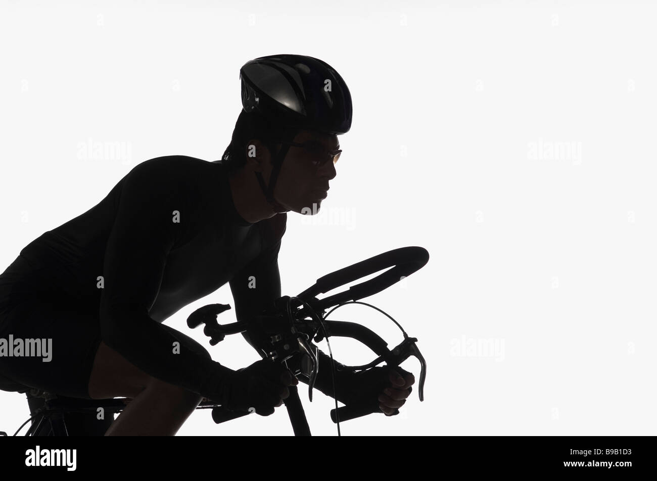 Cyclist Side View White Background High Resolution Stock Photography ...