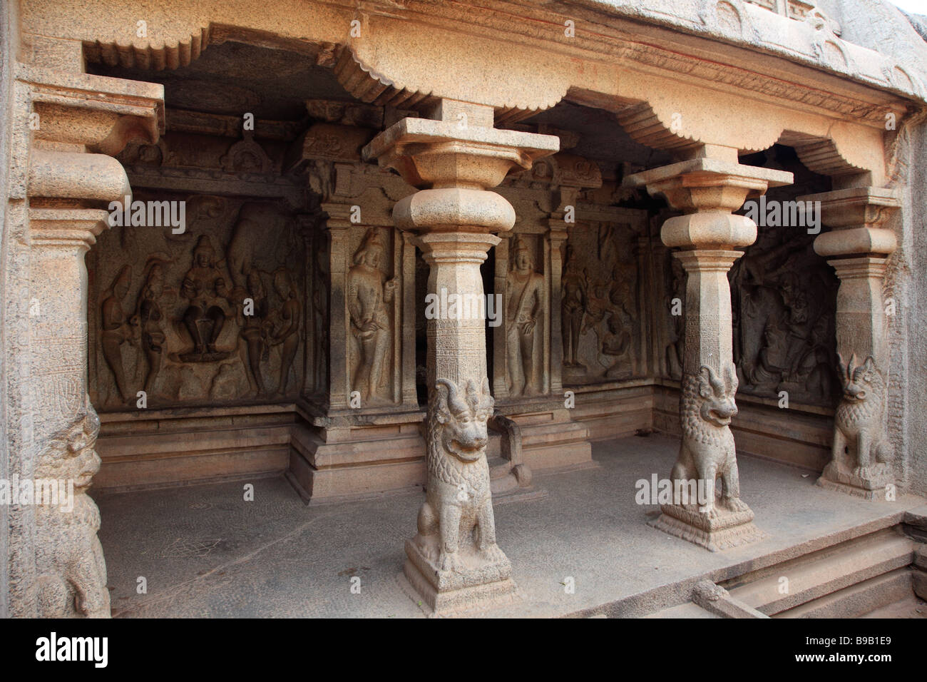 India Tamil Nadu Mamallapuram Mahabalipuram Varaha Cave Temple Stock ...