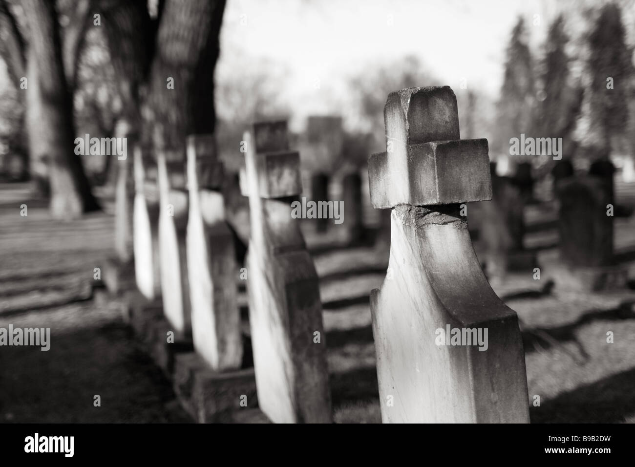 Cemetery, St. Boniface Basilica, Winnipeg, Manitoba, Canada Stock Photo ...