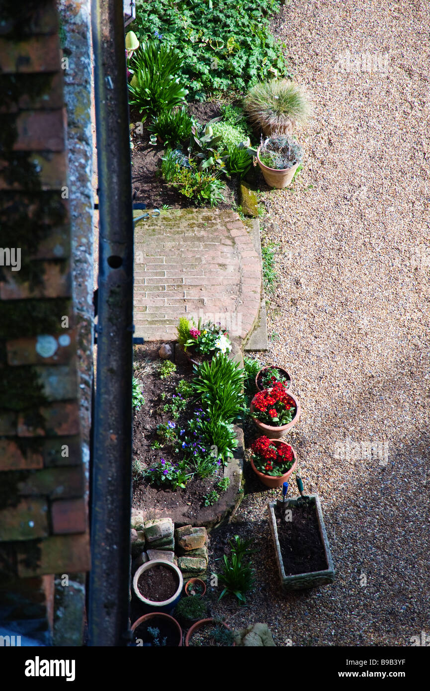 Flower Pots from above Stock Photo - Alamy