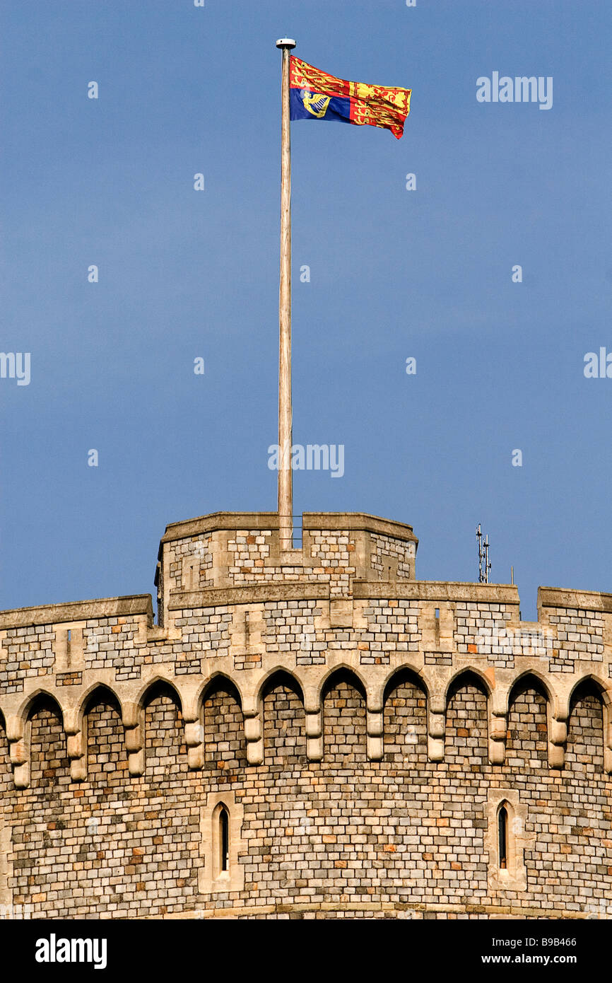 Royal Standard flying over Windsor Castle Stock Photo - Alamy