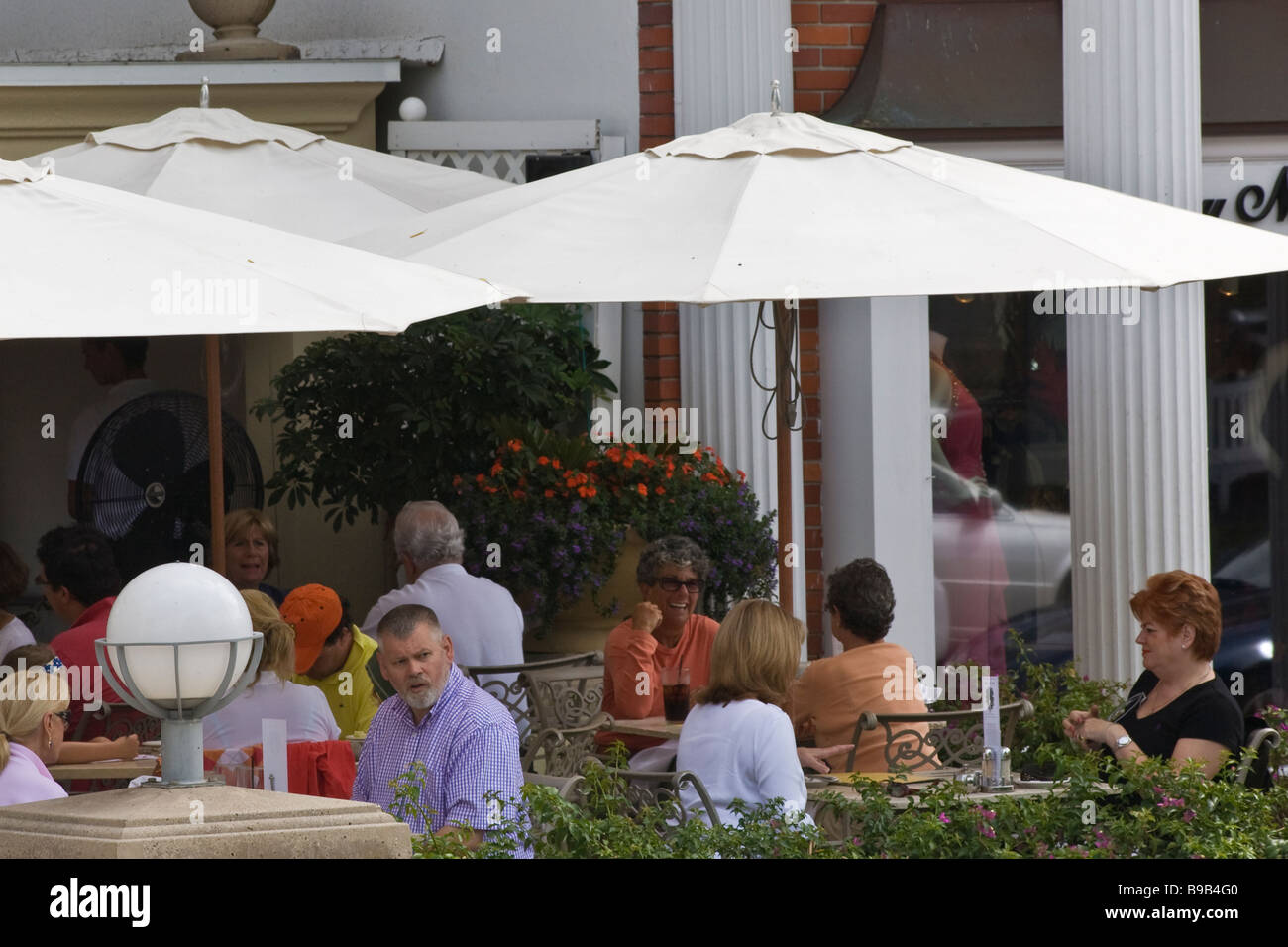 Outdoor restaurant on 3rd Street South in Naples Florida Stock Photo ...
