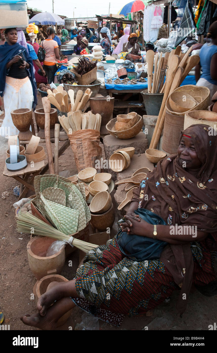Western Africa Northern Ghana Tamale central market woman hawker ...