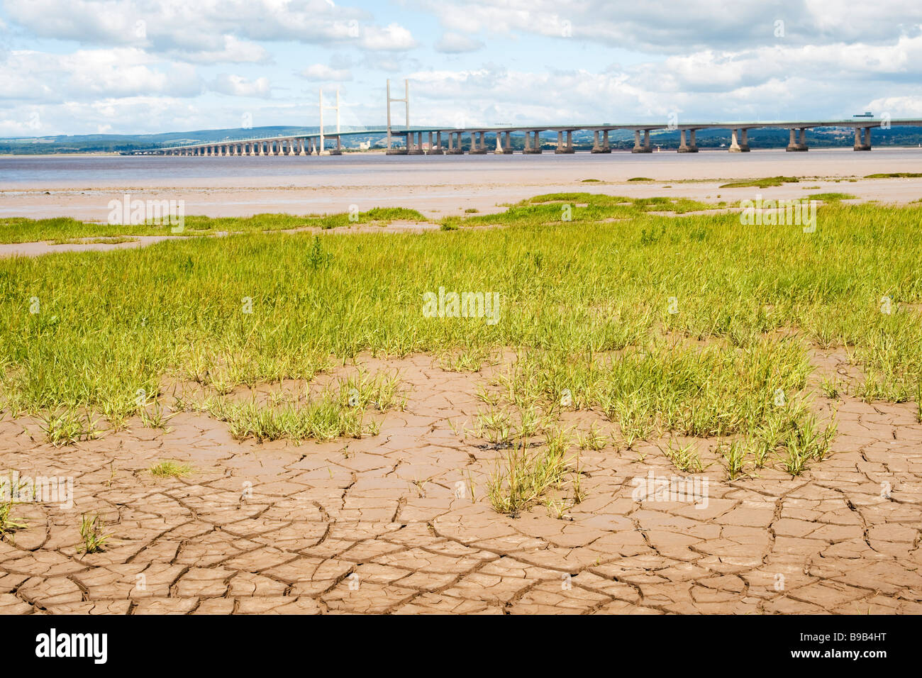 View of the Second Severn Crossing (1996), as seen from Severn Beach ...