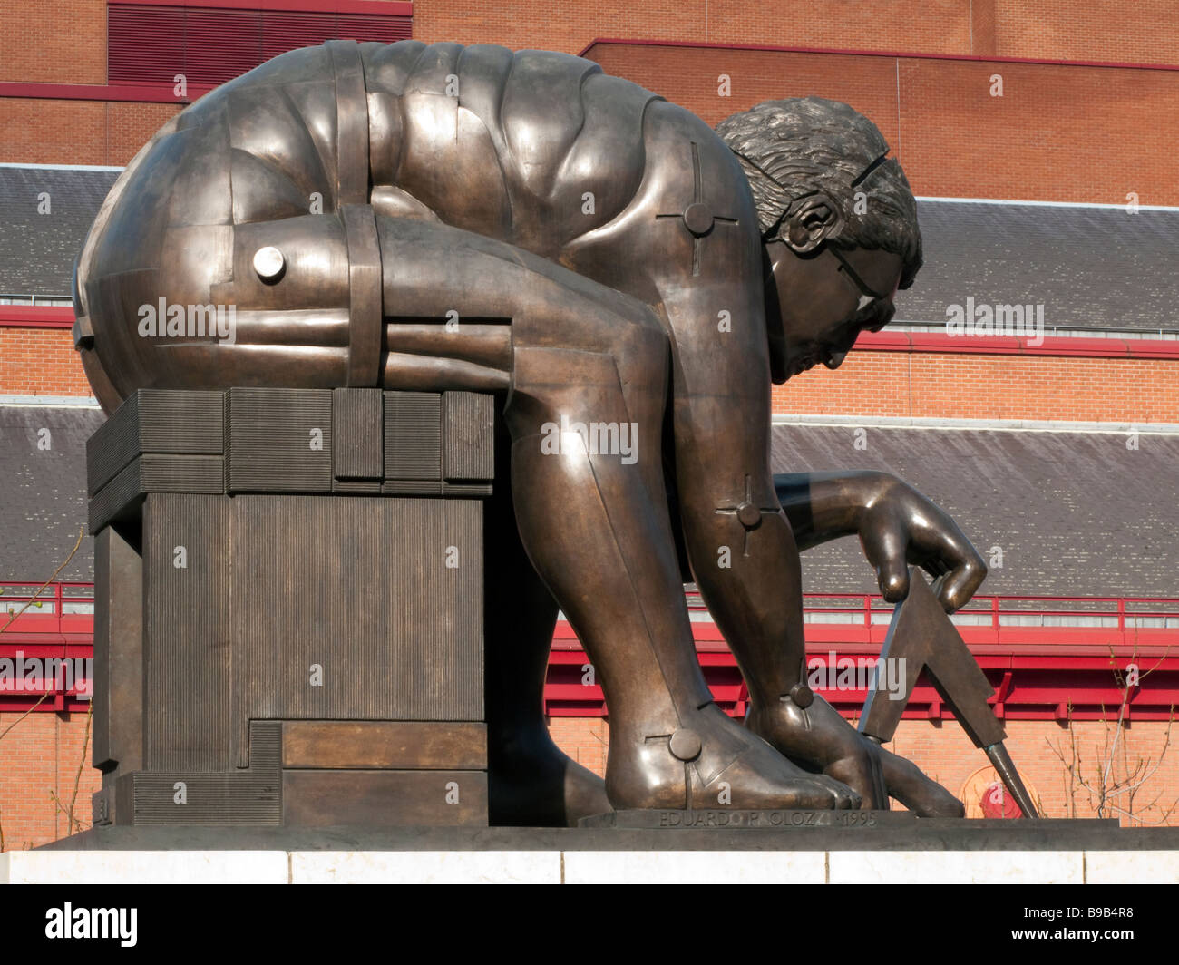 England, London, British Library, Bronze Statue of Sir Isaac Newton by ...