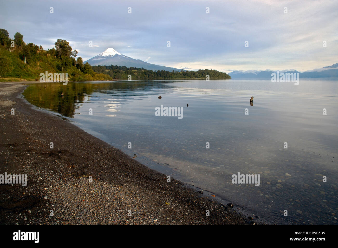 Shore, Beach of the Llanquihue lake, Lake District, Chile Stock Photo ...