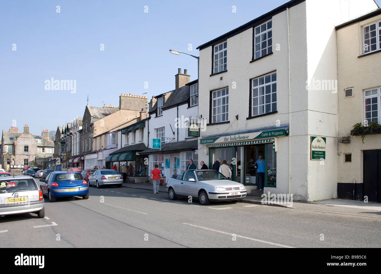 Arnside Cumbria Main Street shops Stock Photo - Alamy