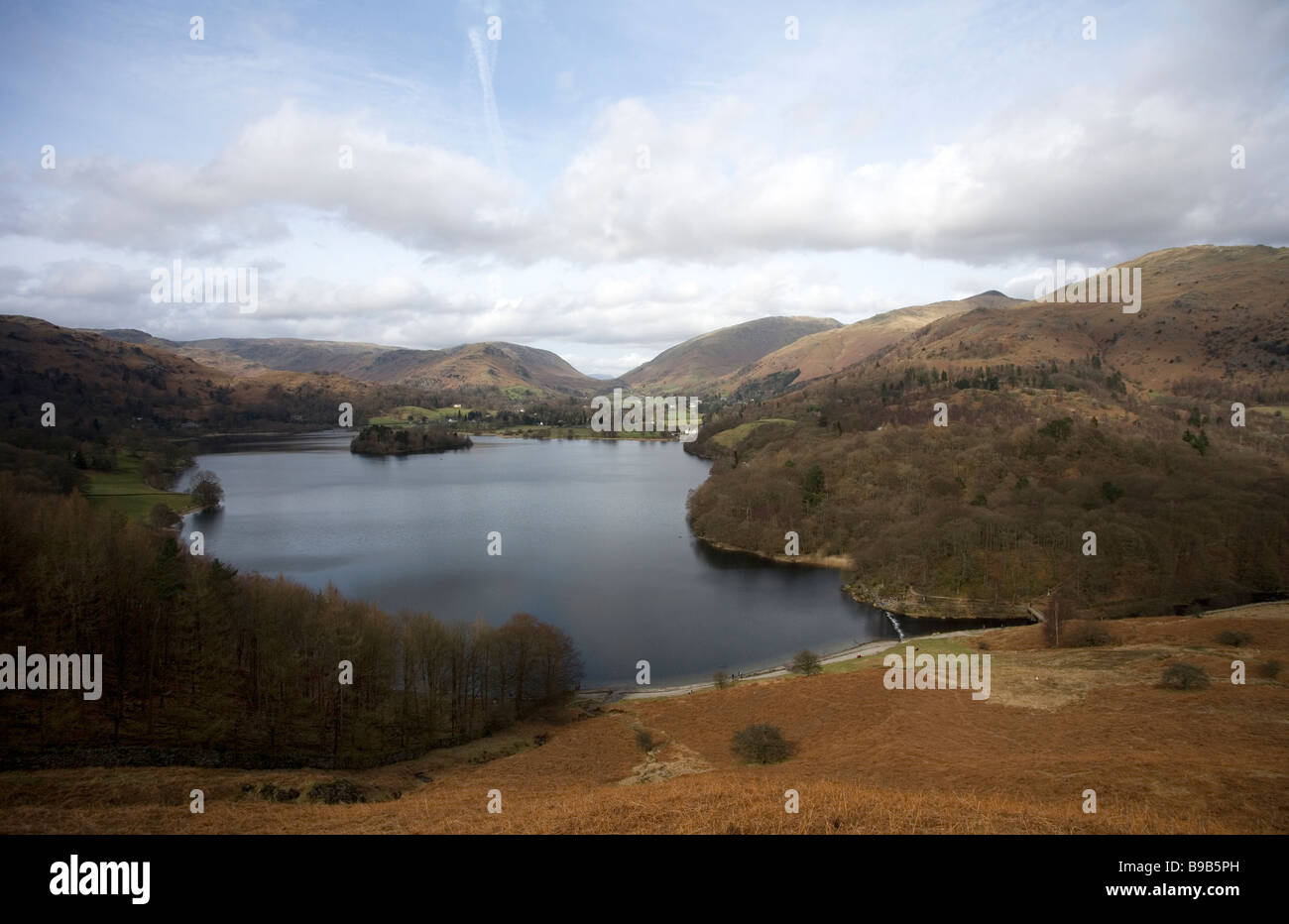 Landscape view of Grasmere Water from Loughrigg Fell Stock Photo - Alamy