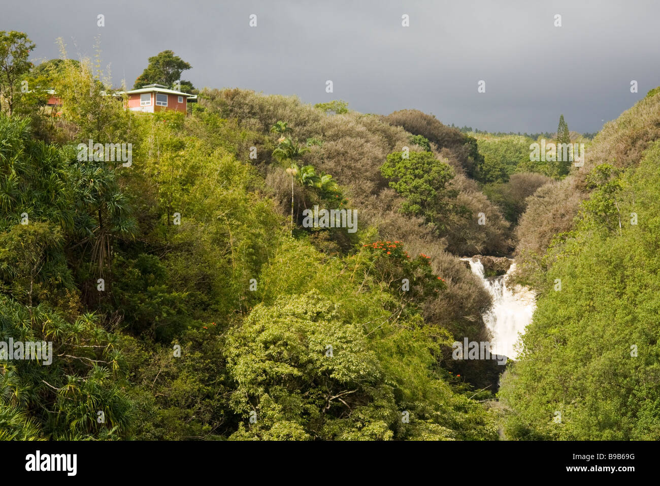 Hawaii usa waterfall tropical hi-res stock photography and images - Alamy