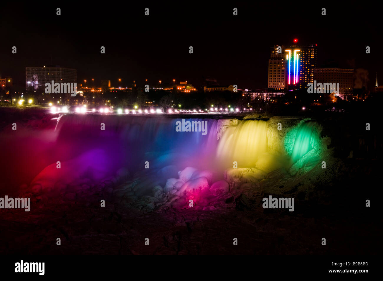 Niagara Falls (American Falls) at night Stock Photo - Alamy