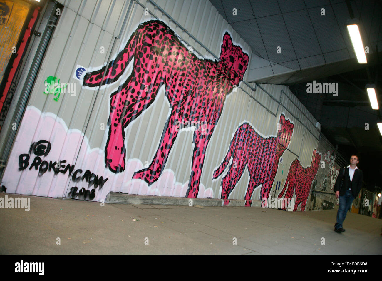 Artwork by Broken Crow at the Cans Festival, London Stock Photo - Alamy