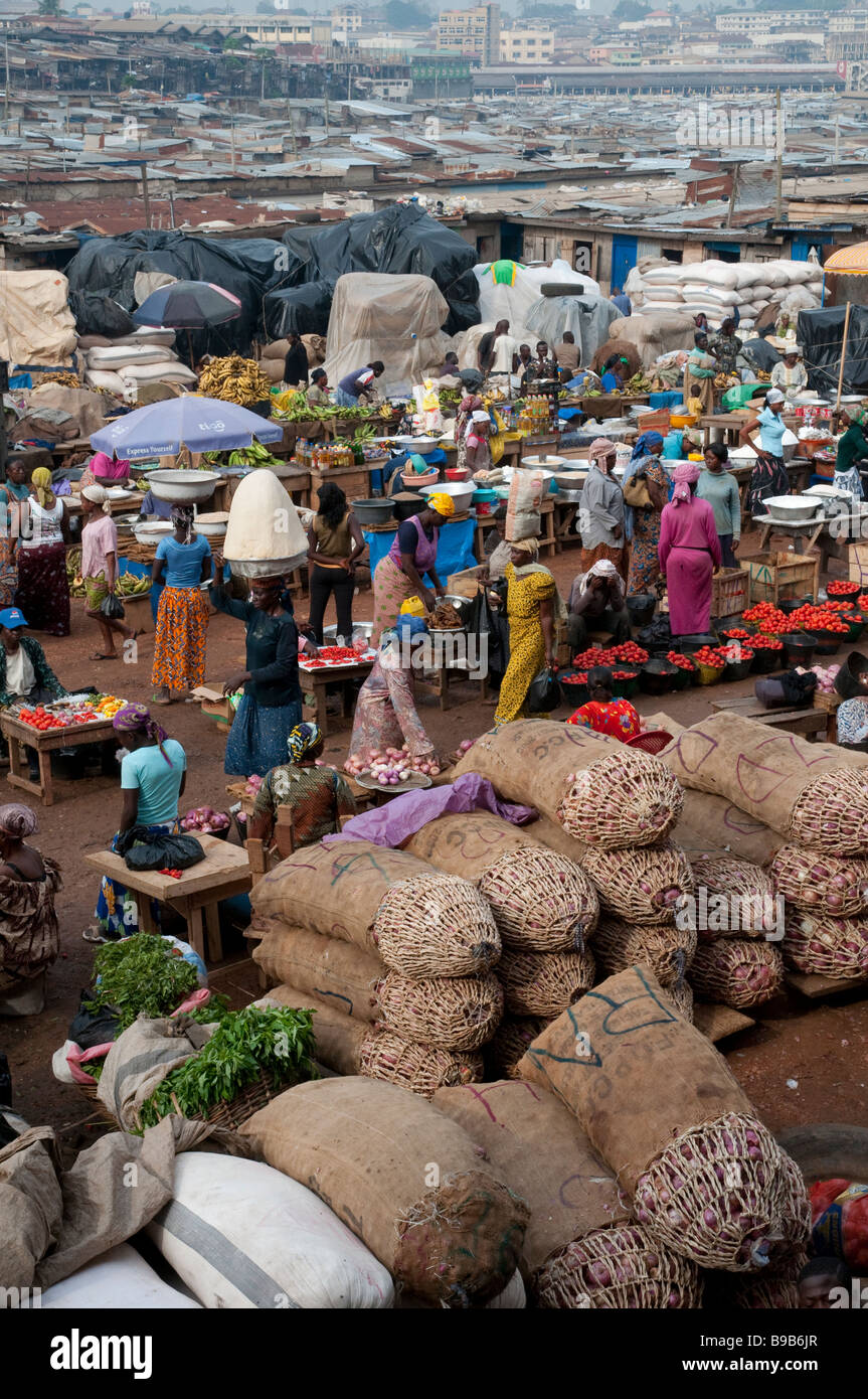 Western Africa Central Ghana Kumasi Kejita market is the largest market ...