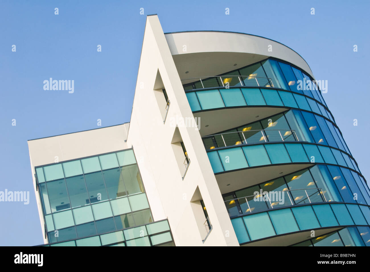 Exterior of modern office buildings in city centre of Newport South ...