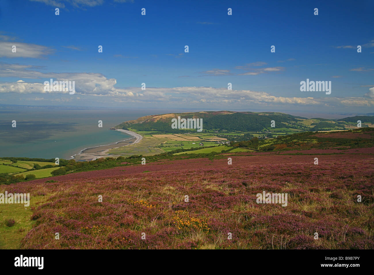 Looking towards Selworthy Beacon, Porlock Bay and the Bristol Channel ...