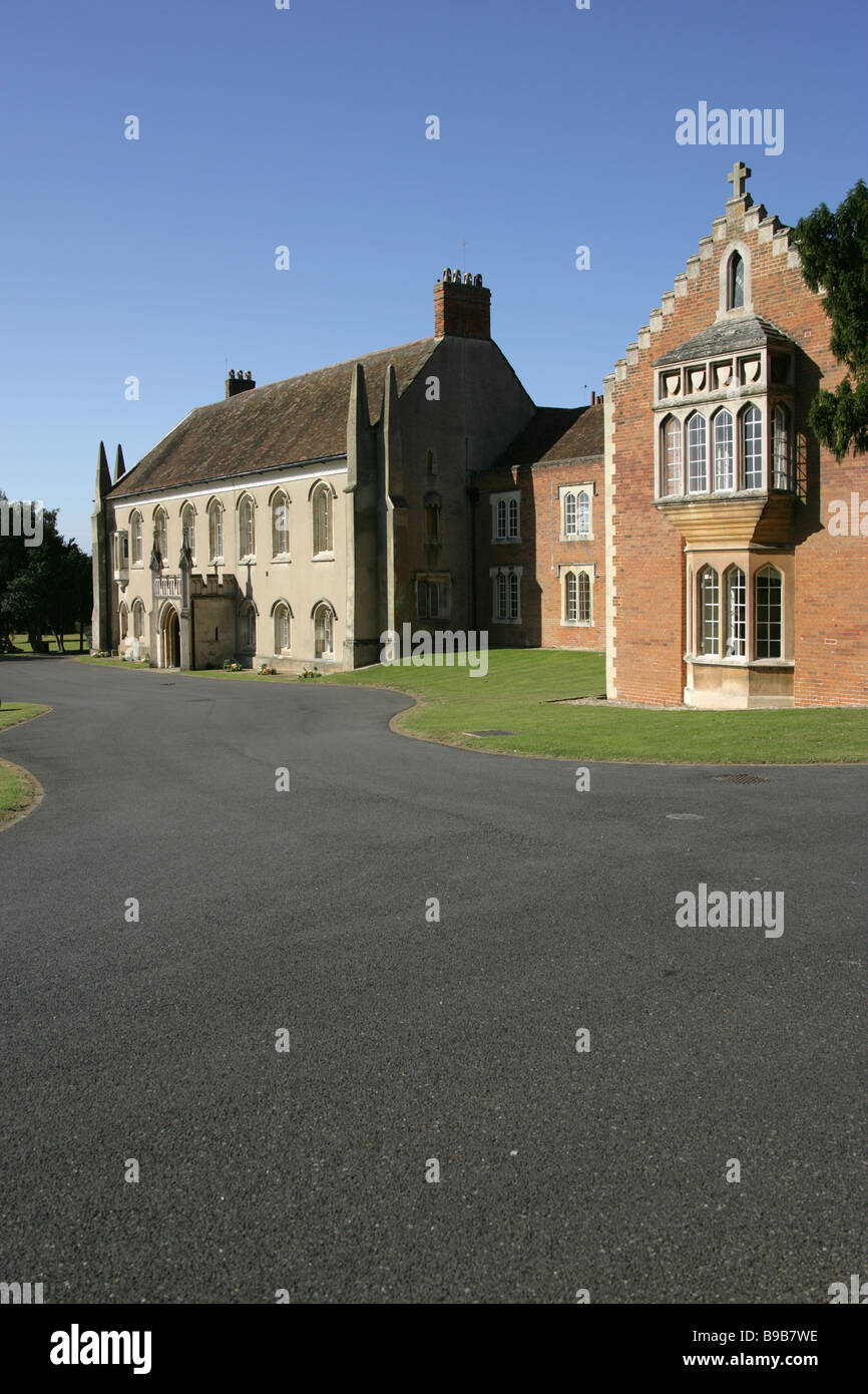 Village of Chicksands, England. The east elevation and main entrance to ...