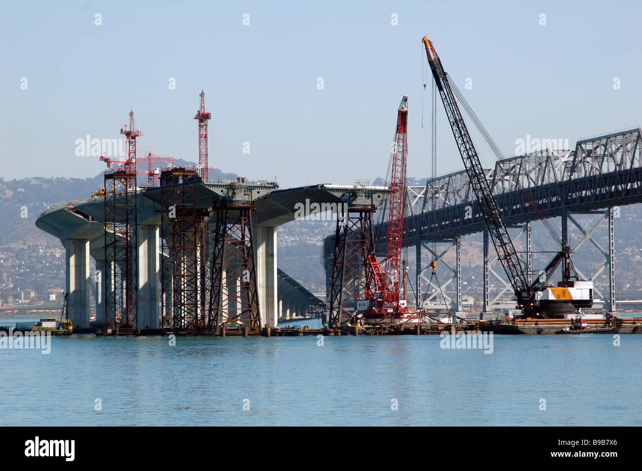 Construction of the new Bay Bridge near San Francisco California Stock ...
