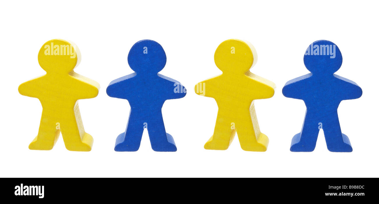 Row wooden figures hi-res stock photography and images - Alamy