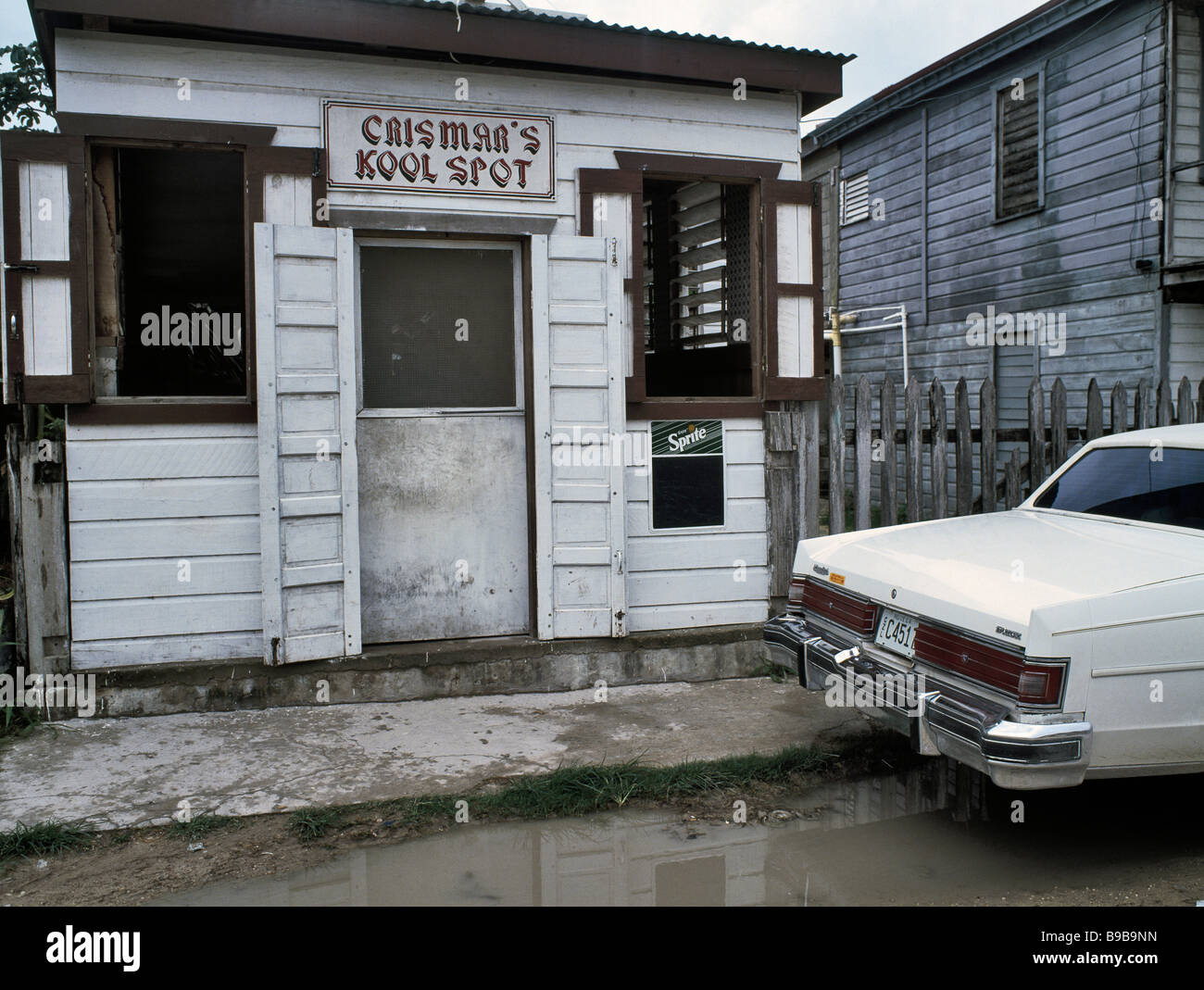 Traditional wooden building in the town of Corozal, Belize, Central ...