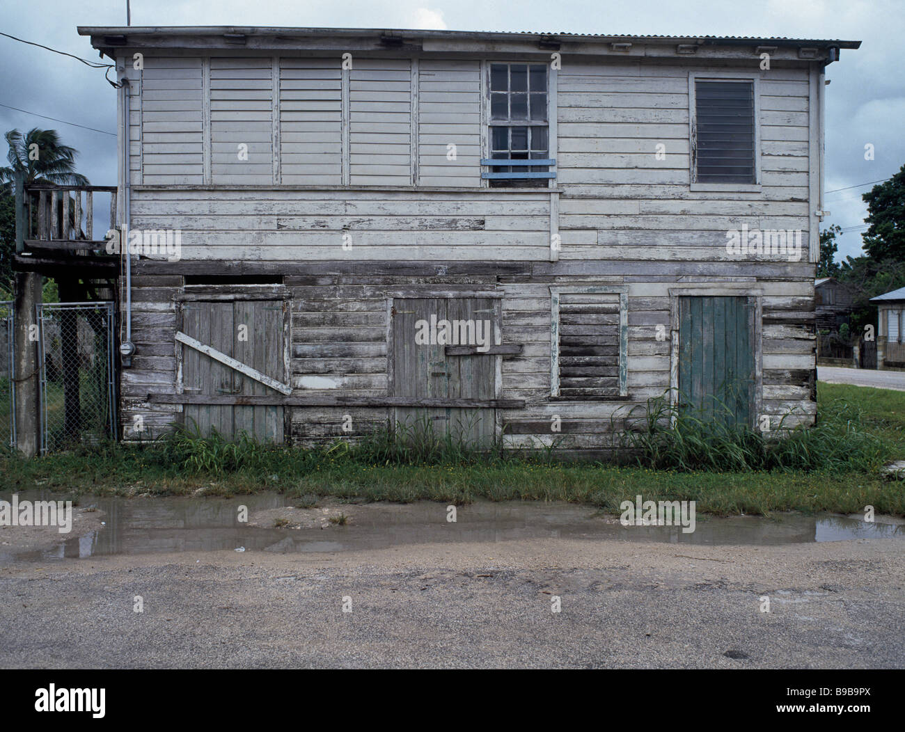 Traditional wooden house in the town of Corozal, Belize, Central ...