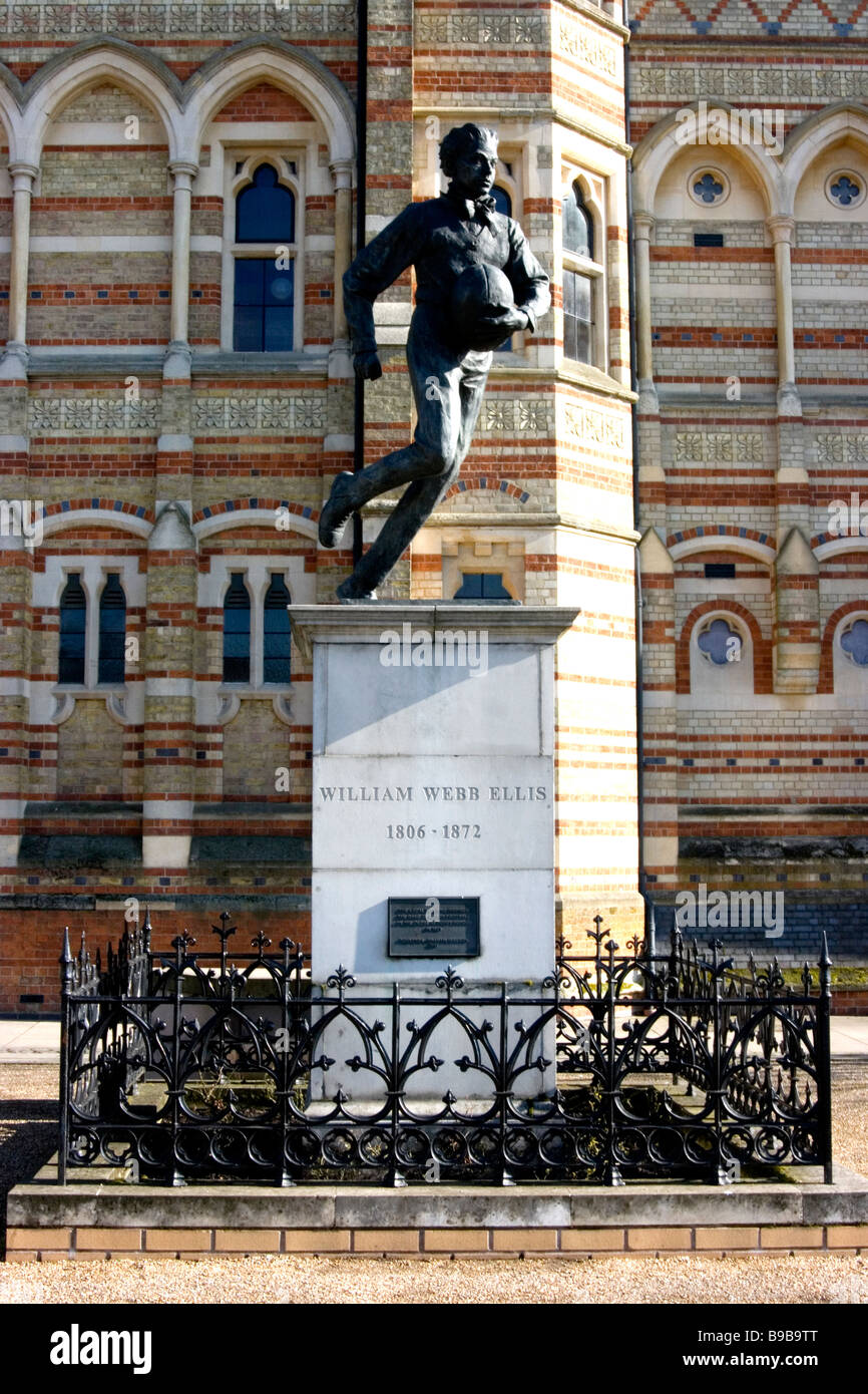 Statue of William Webb Ellis (1806 - 1872) outside Rugby School, Rugby ...