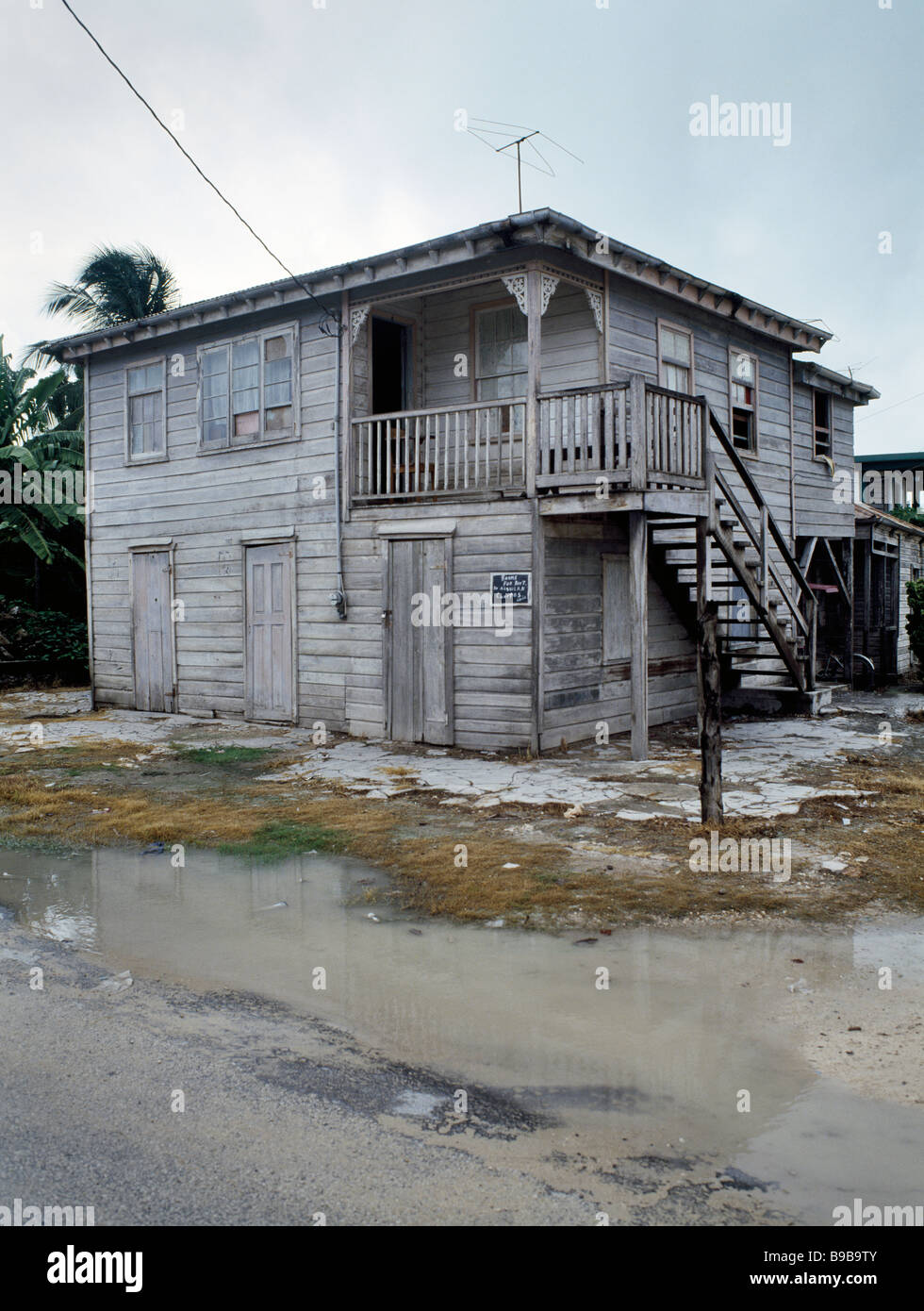 Traditional wooden house in the town of Corozal, Belize, Central ...