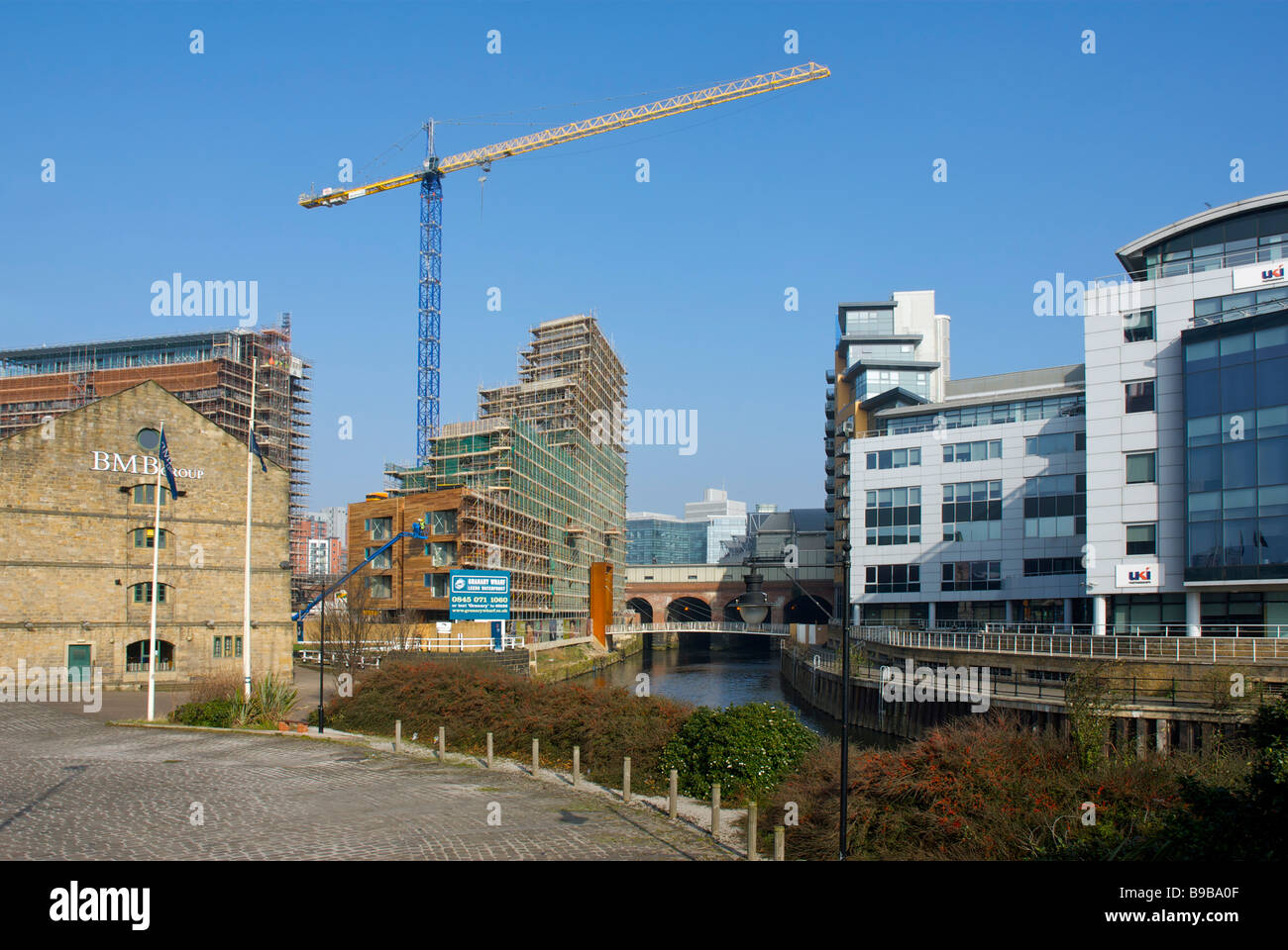 Building work in progress at Granary Wharf redevelopment, Leeds, West ...