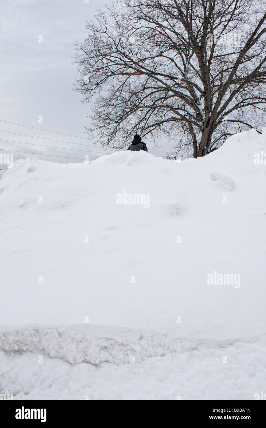 Winter Munising Upper Peninsula Michigan MI a small town under snow ...