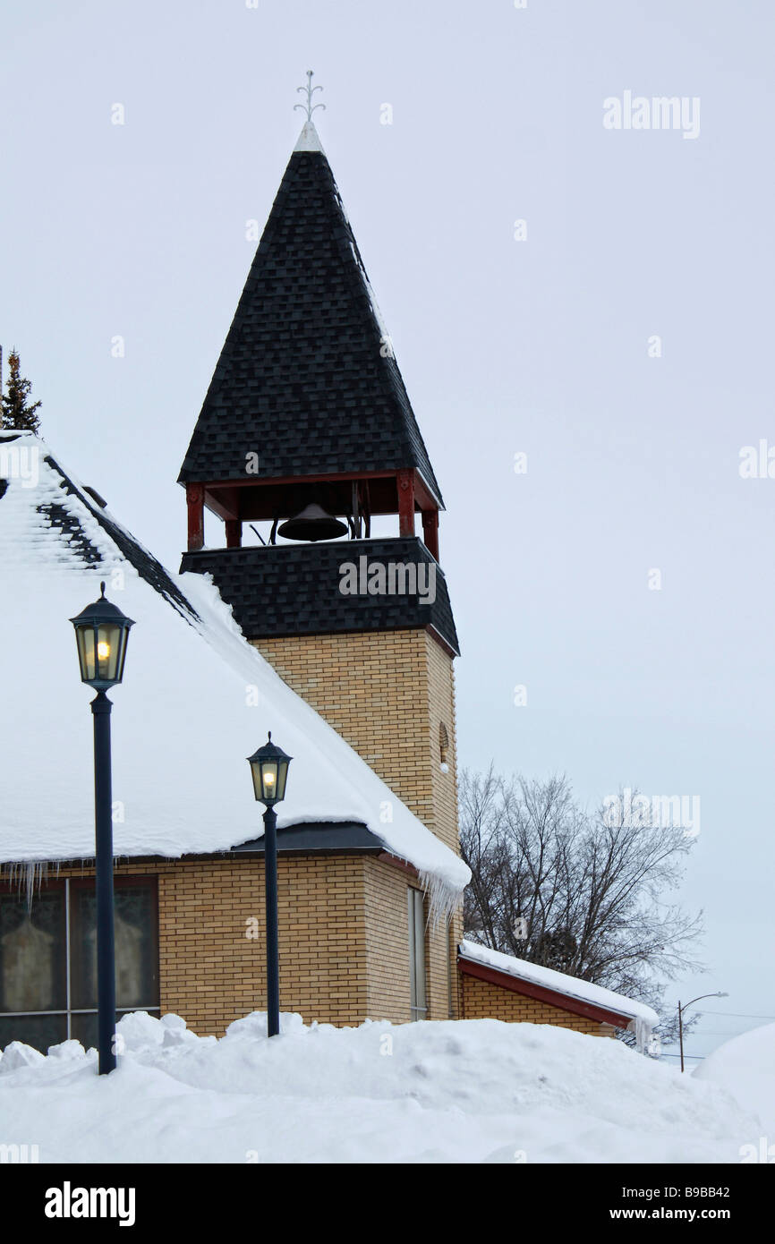 Winter Munising Upper Peninsula Michigan MI in USA US a small town ...