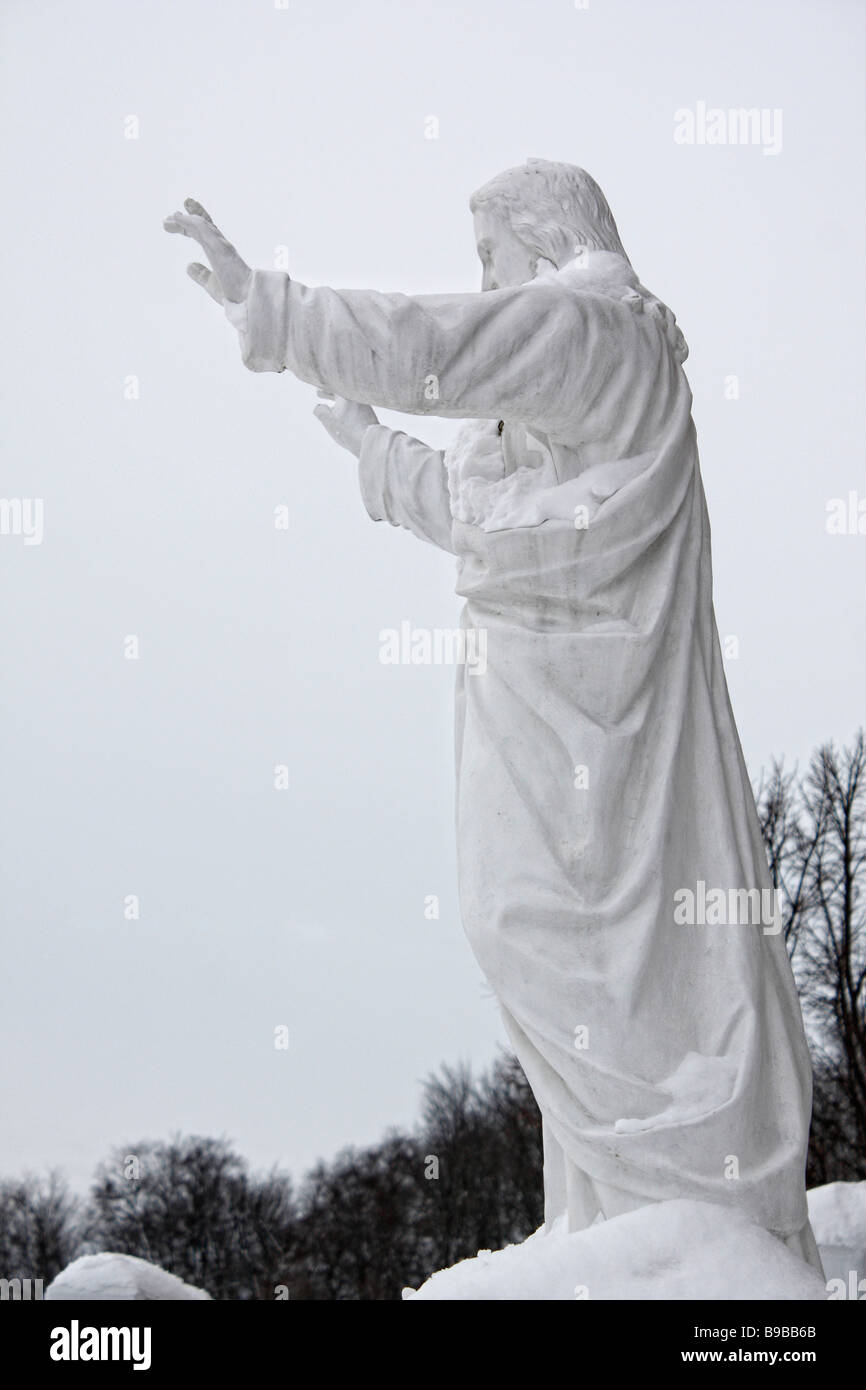 Outdoor Statue of Jesus Christ in front of the church Munising Upper ...