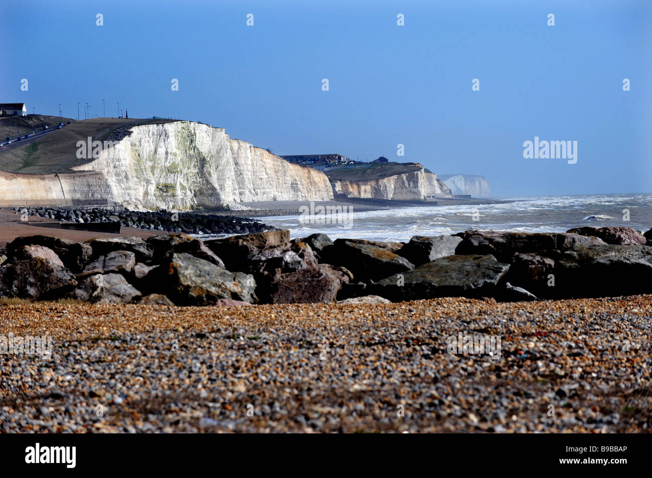 The white cliffs at Saltdean from the undercliff path that runs from ...