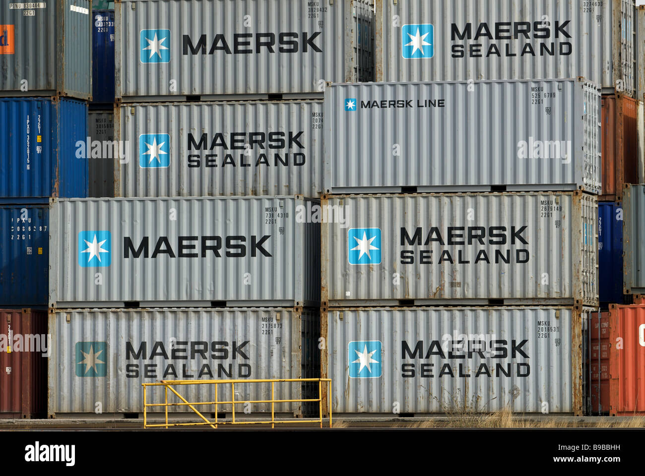 Maersk Sealand containers, Cologne Niel freight terminal, Germany Stock ...
