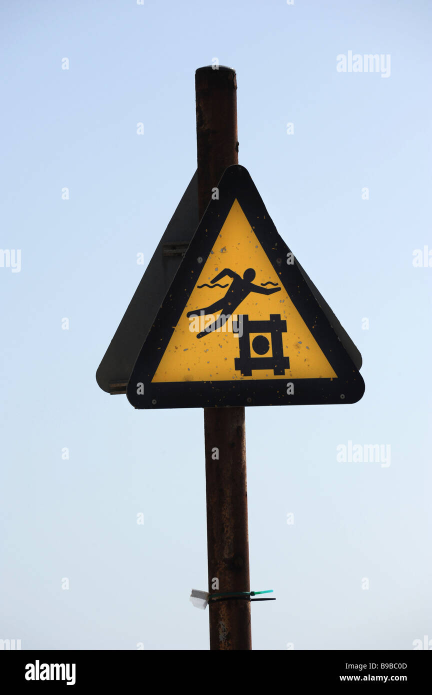 Danger shallow water sign hi-res stock photography and images - Alamy