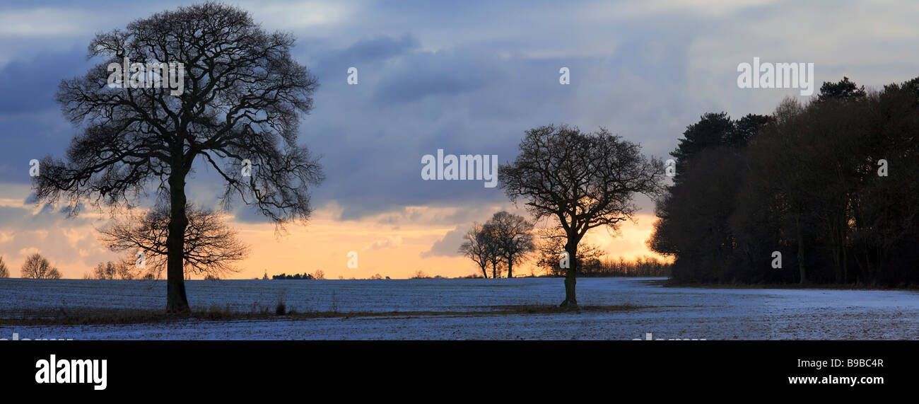 A winter sunset in the countryside Stock Photo - Alamy