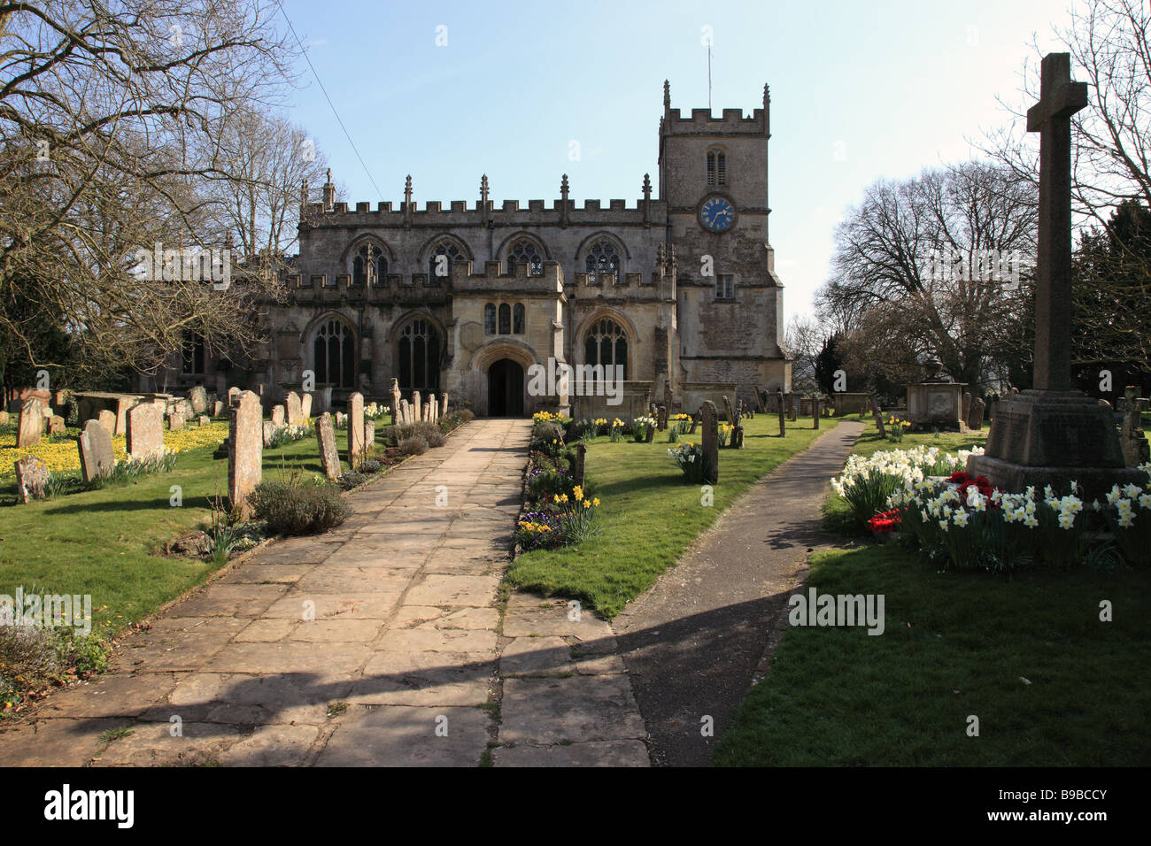 The Holy Cross Church at Seend, Wiltshire, England during spring ...