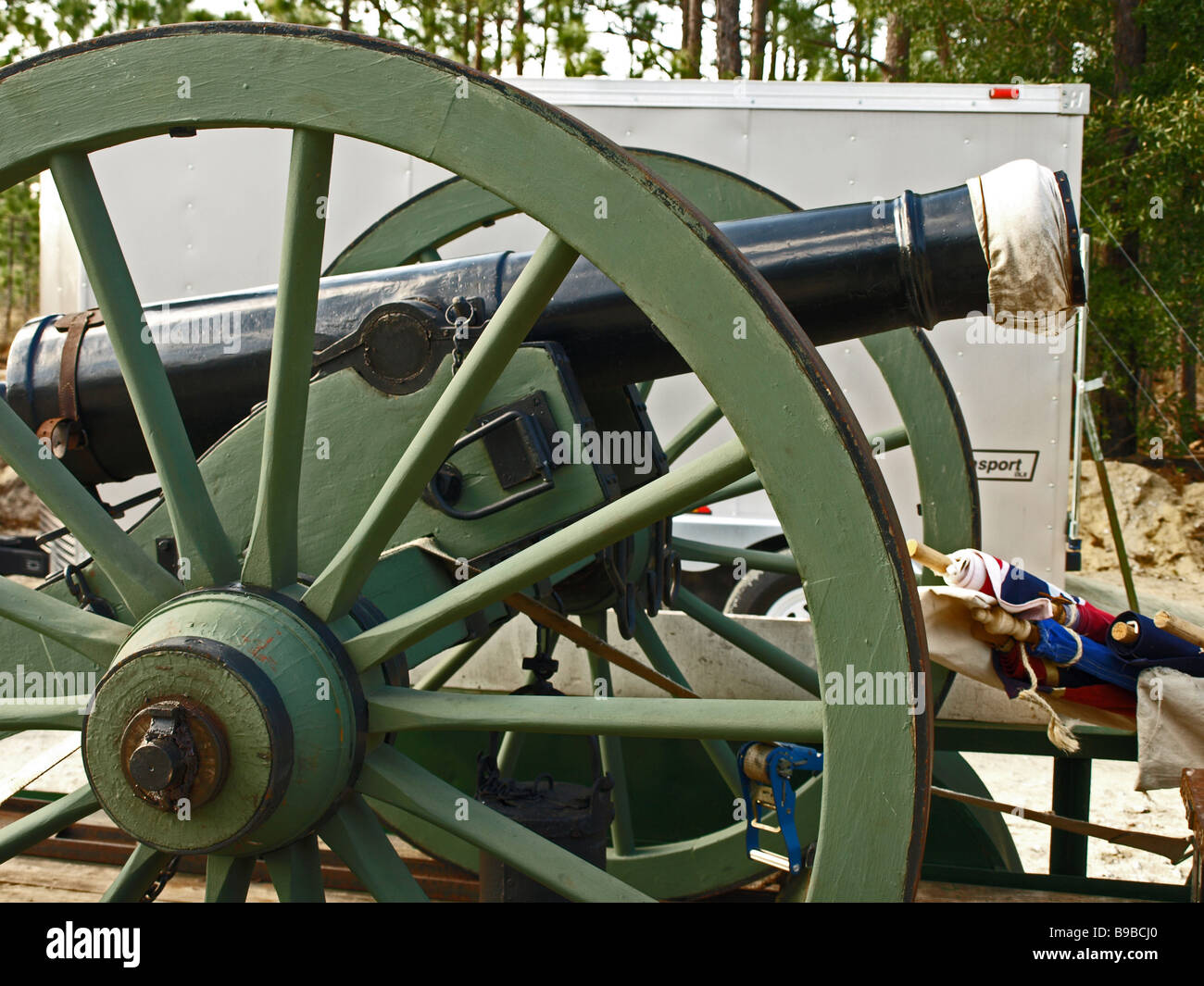 artillery piece replica of American civil war canon mobile with wheels ...