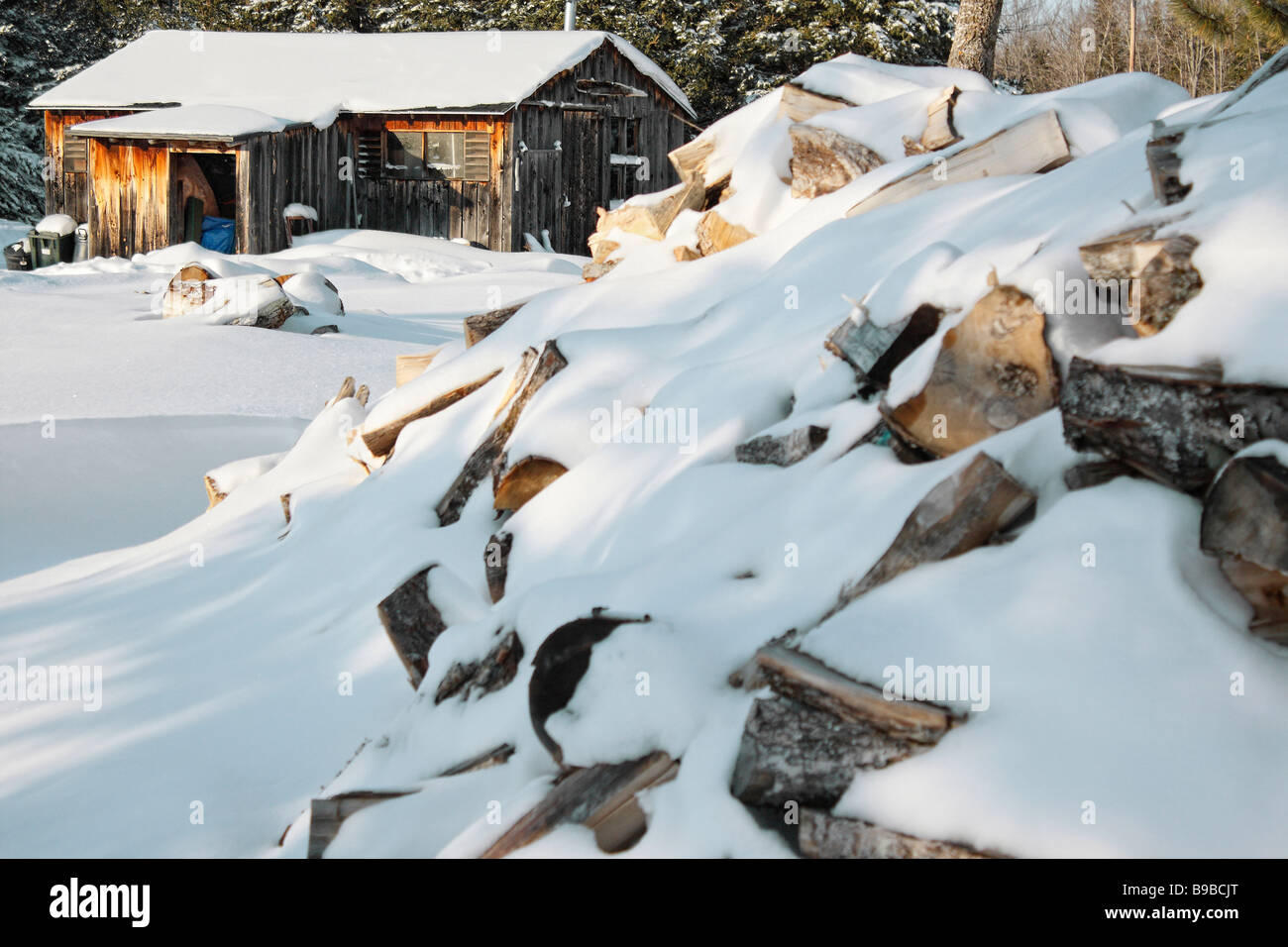 Munising Upper Peninsula Michigan MI beautiful winter landscape with ...