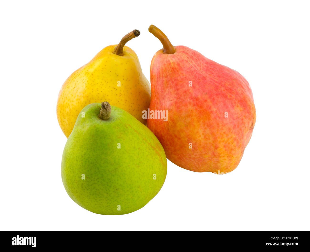 the three full pears isolated with clipping path Stock Photo - Alamy
