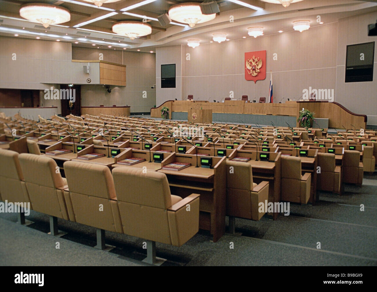 Conference hall of the State Duma the lower house of the Russian ...