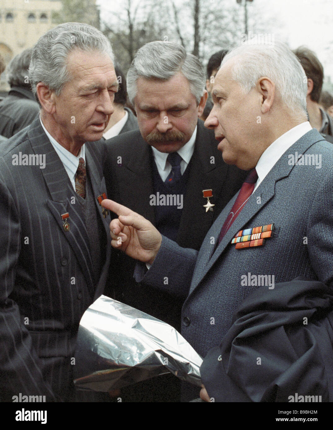 Left to right Vitaly Sevastyanov Alexander Rutskoi and Anatoly Lukyanov ...