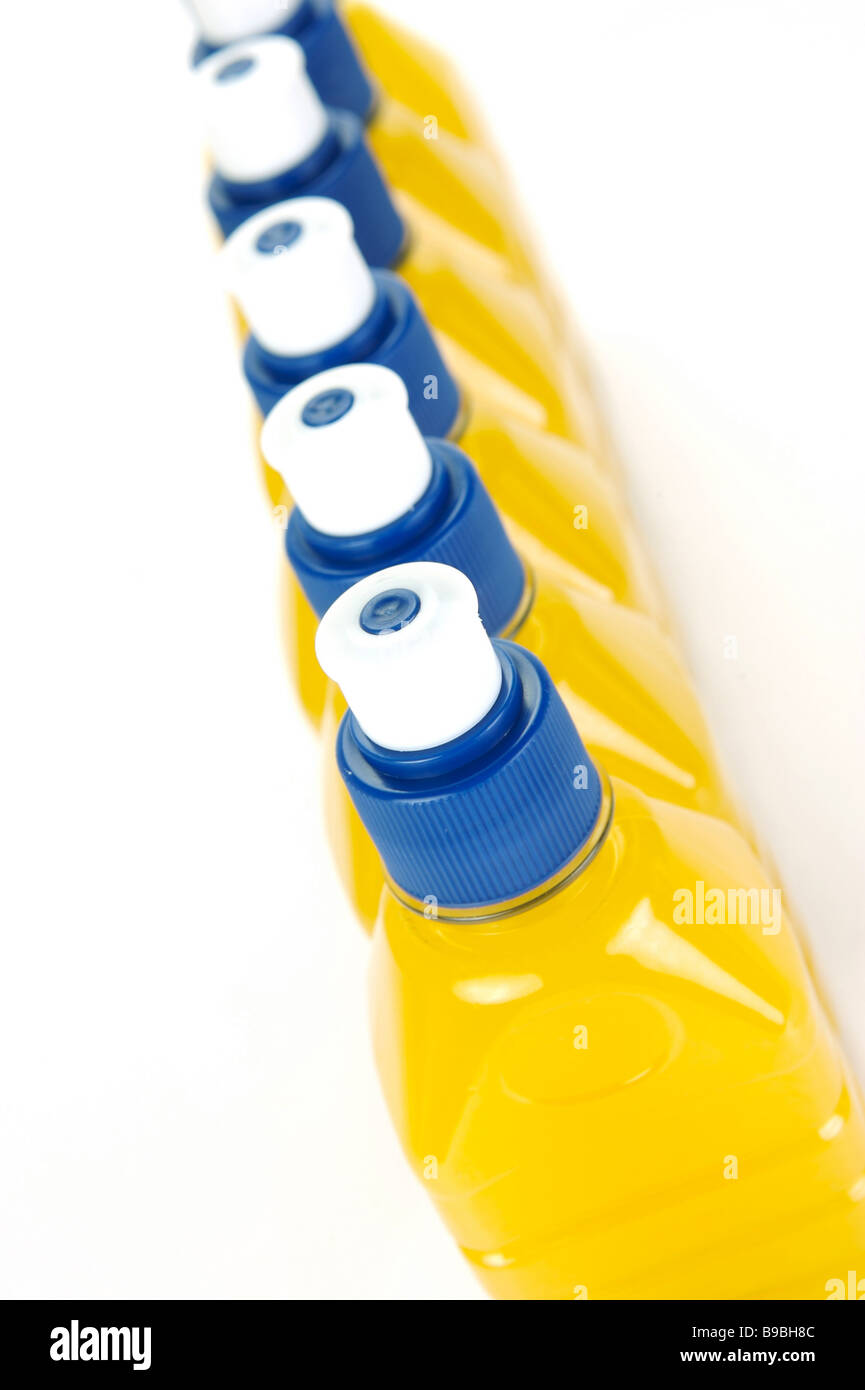 Pop top juice bottles isolated against a white background Stock Photo ...