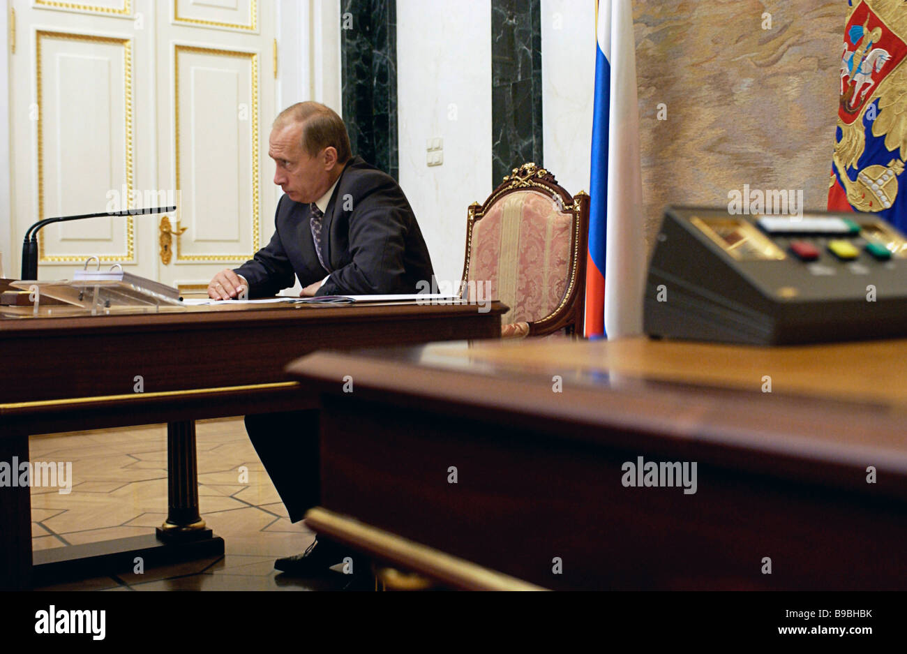Russian President Vladimir Putin during a routine Cabinet meeting in ...