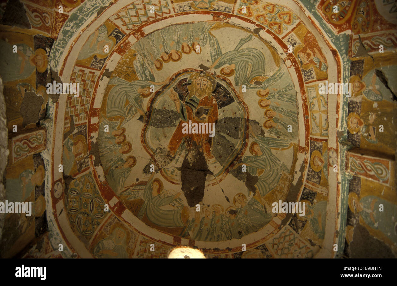 Christ and angels ceiling painting Ilhara gorge Turkey Stock Photo - Alamy