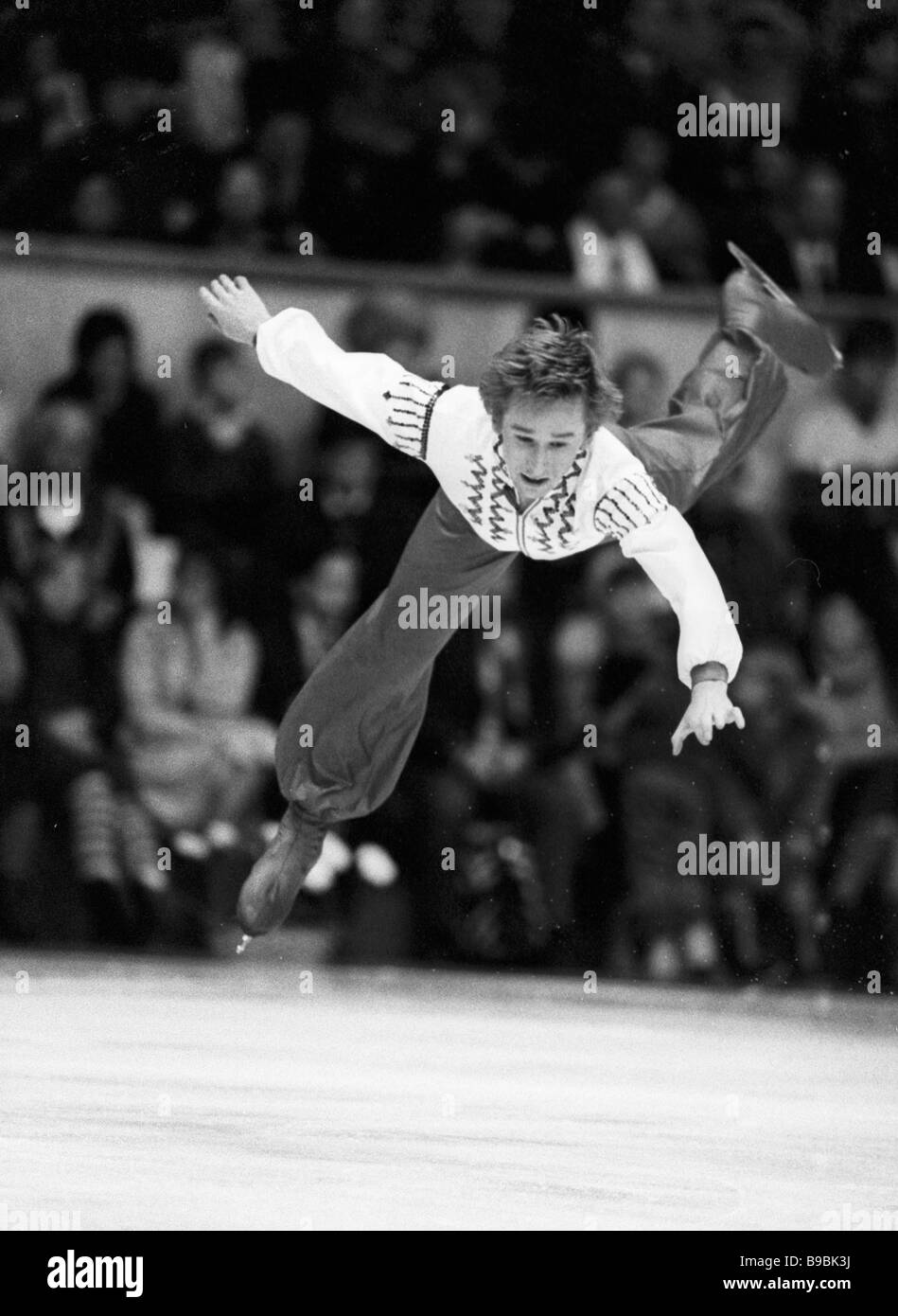 Soviet figure skater Alexander Fadeyev world champion in 1985 Stock ...
