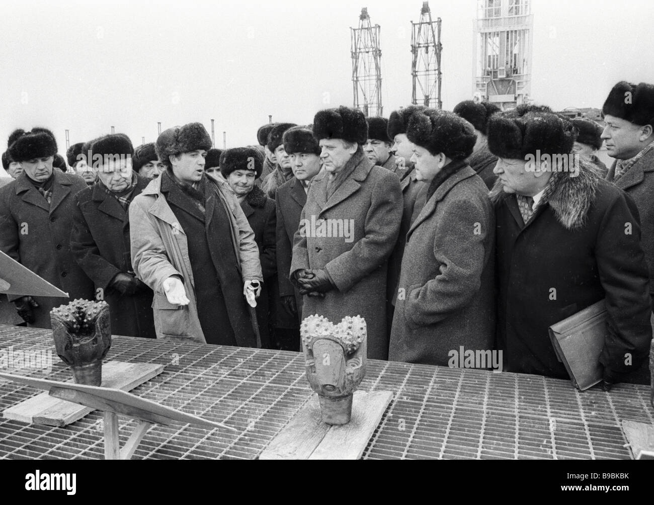 U S S R Council of Ministers Chairman Nikolai Ryzhkov center at the ...