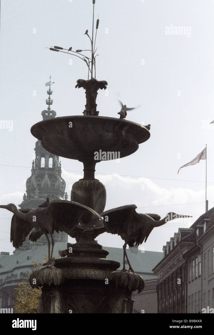 Stork fountain in Copenhagen Stock Photo - Alamy