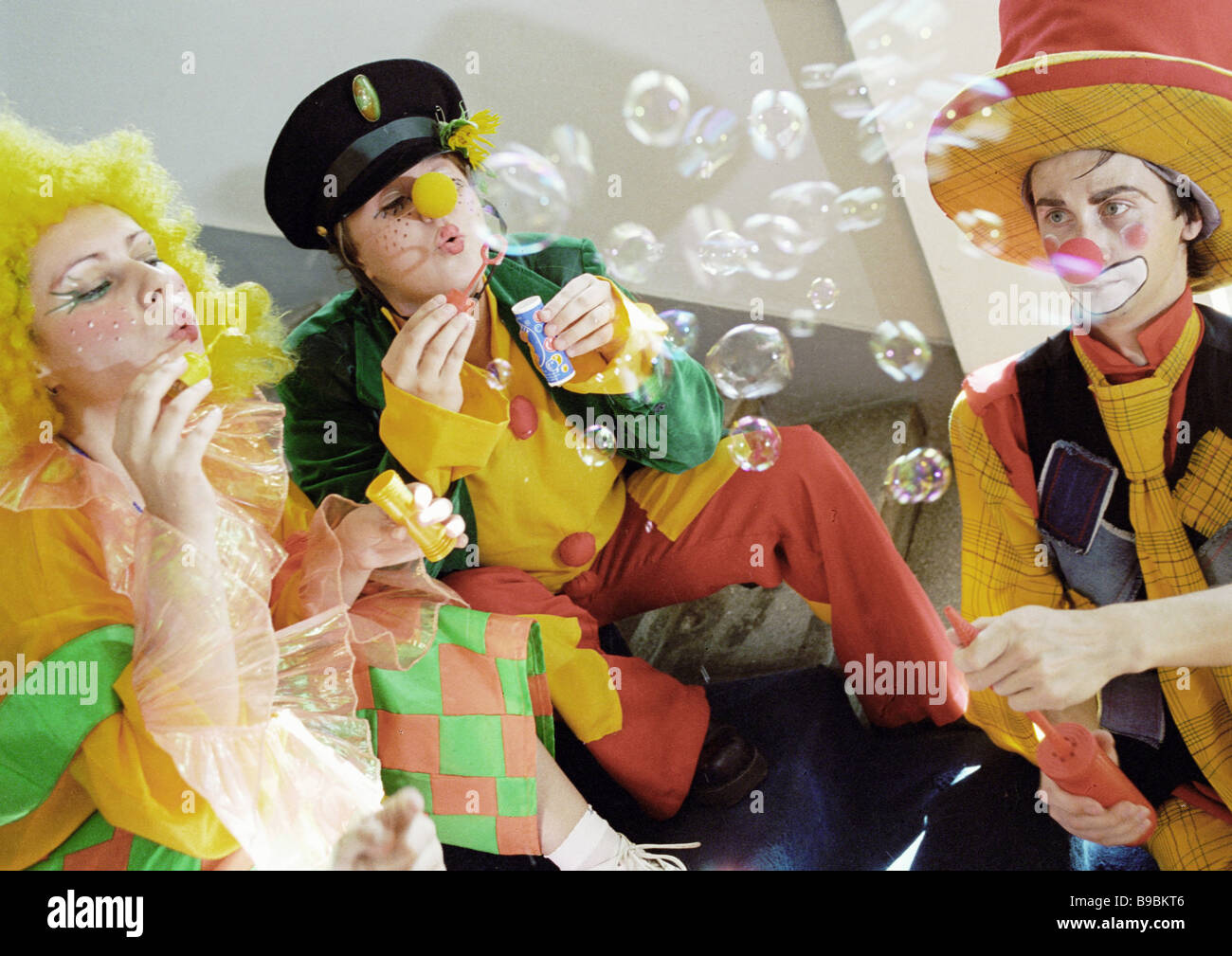 Participants in the clown theatre festival The Clown Planet Stock Photo - Alamy