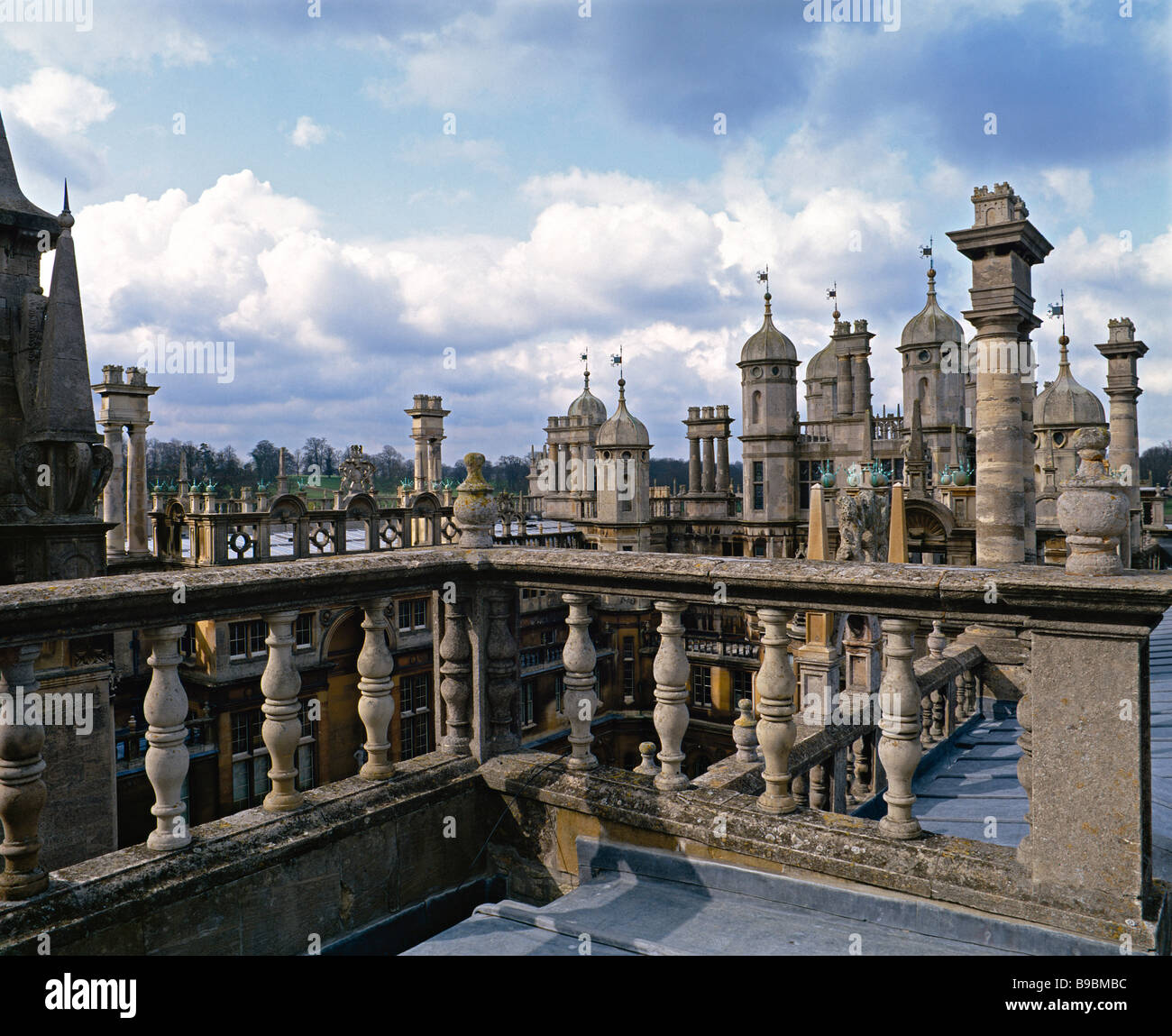 Burghley House, Lincolnshire, UK, built about 1575. A forest of ...