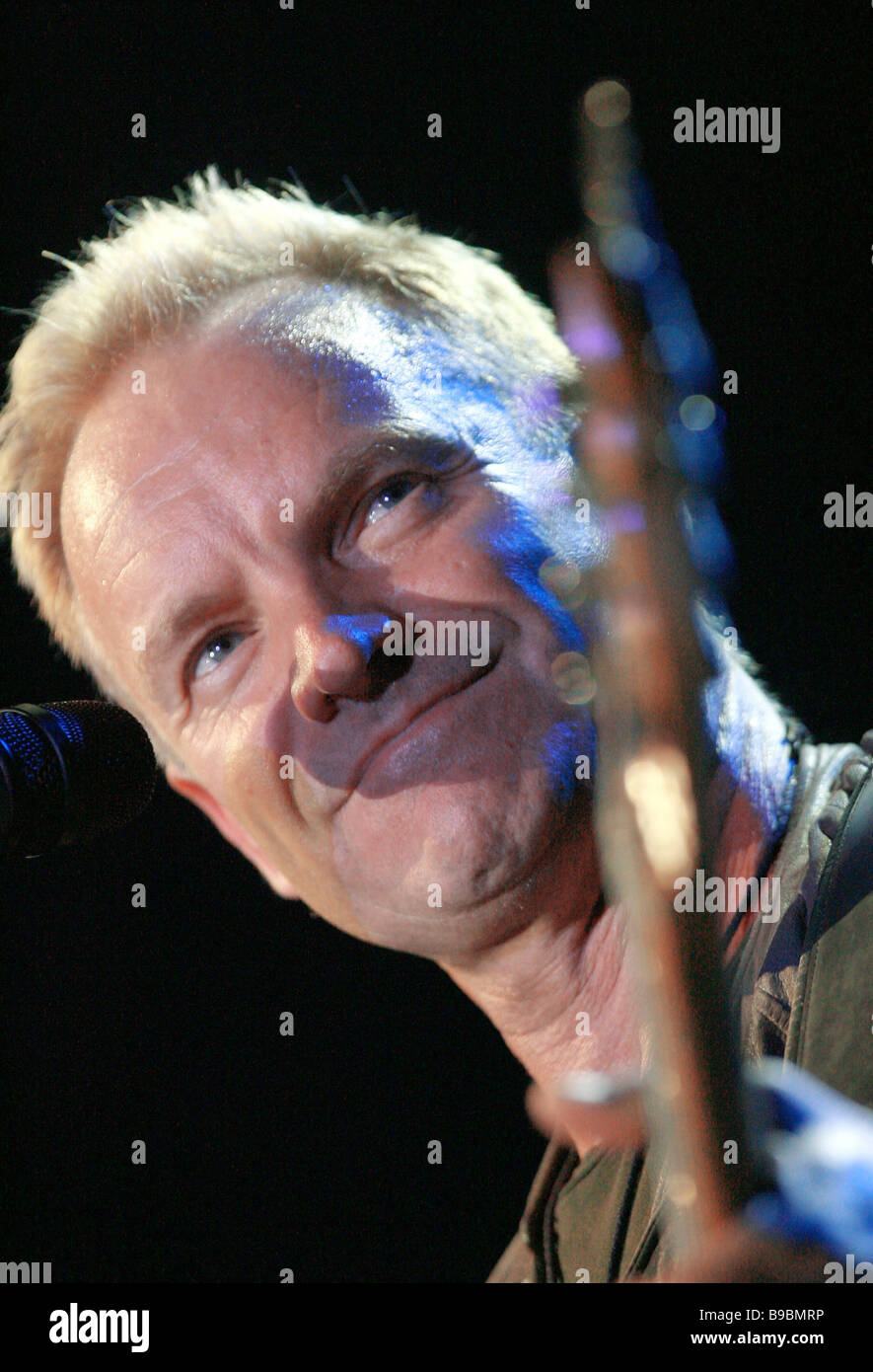 British musician Sting performing at the Olimpiisky Sports Complex ...